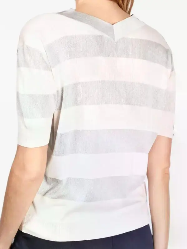 GRAN SASSO Striped Metallic-thread Sweater