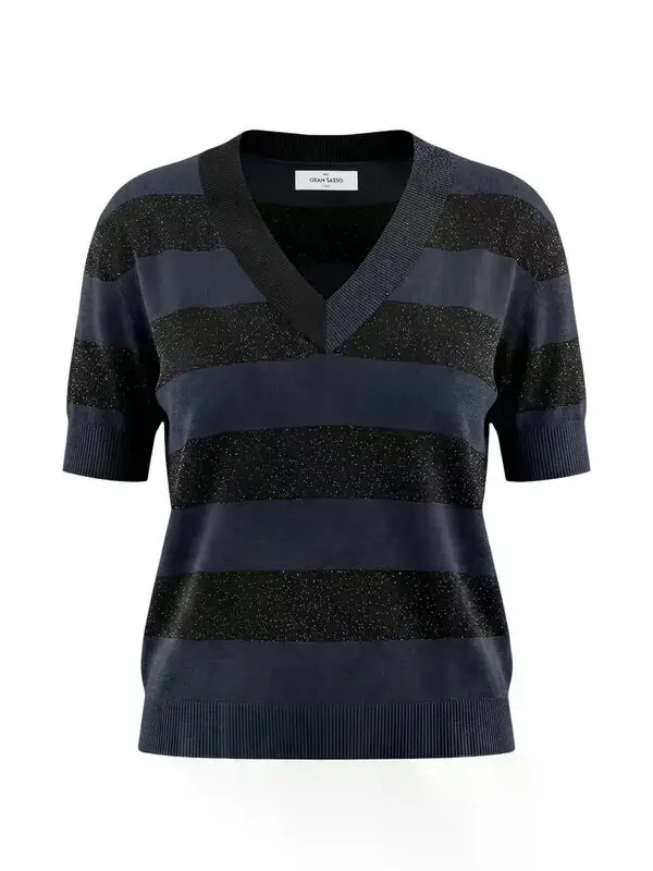 GRAN SASSO Glitter-effect Striped Sweater - Blue