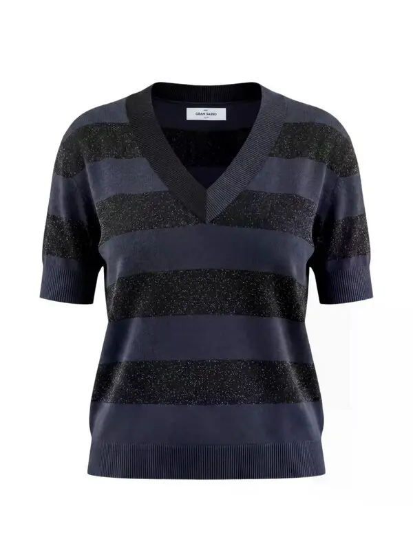 GRAN SASSO Glitter-effect Striped Sweater - Blue