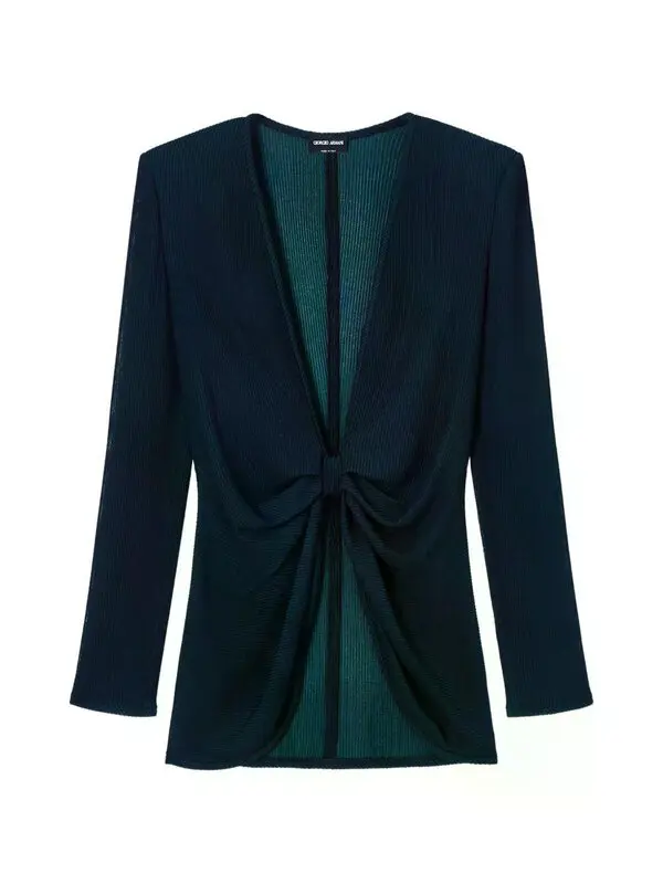 Giorgio Armani Ribbed Knit Cardigan With Knot Detail