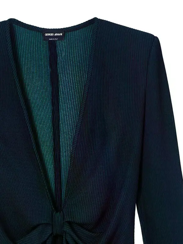 Giorgio Armani Ribbed Knit Cardigan With Knot Detail