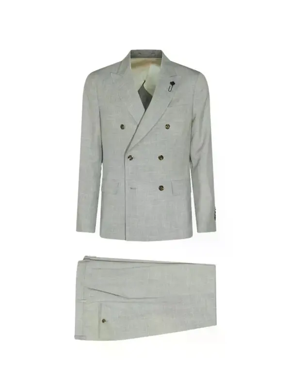 LARDINI Double-breasted Blazer - Grey