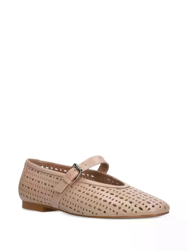 BIBI LOU Perforated Buckle-strap Ballet Flats - Neutrals