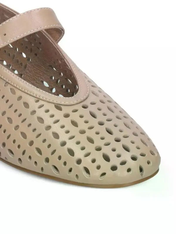 BIBI LOU Perforated Buckle-strap Ballet Flats - Neutrals