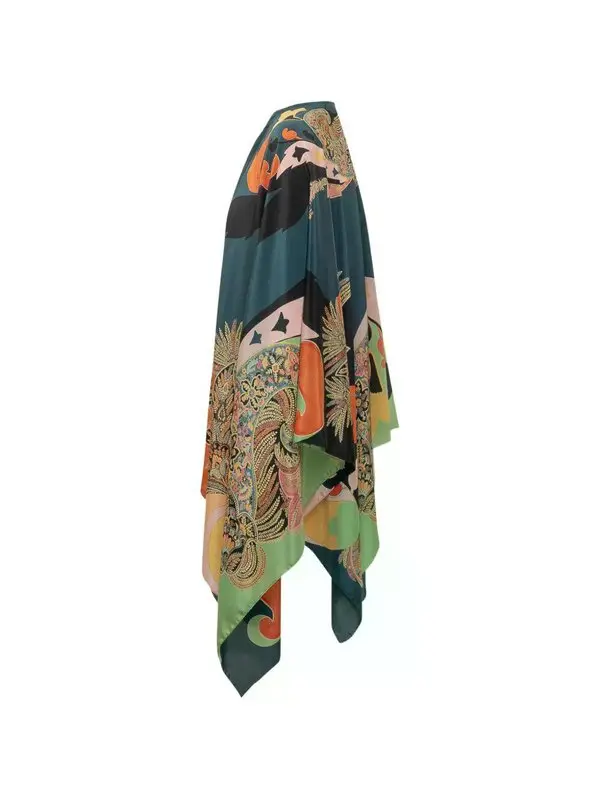 Etro Paisley-print Draped Poncho - Blue