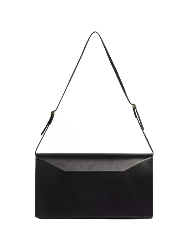 JIL SANDER Geometric Panelled Shoulder Bag - Black