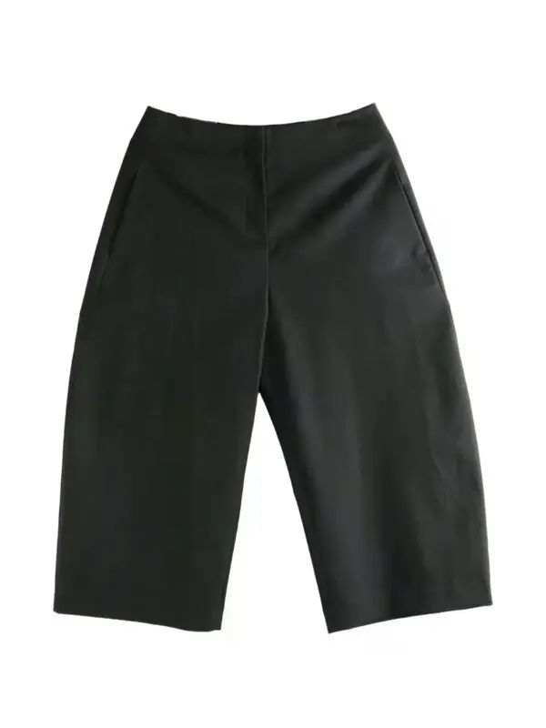 AMOMENTO Cropped Wide-leg Trousers