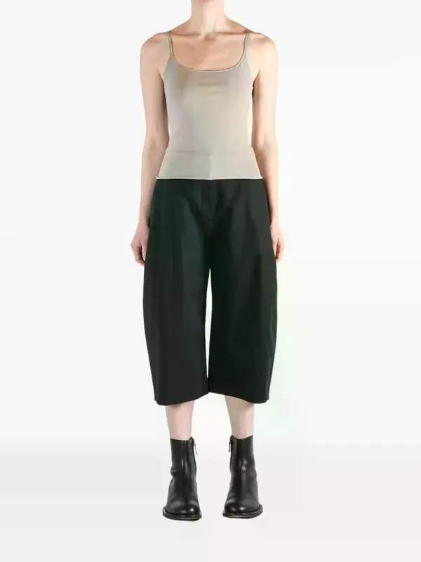 AMOMENTO Cropped Wide-leg Trousers