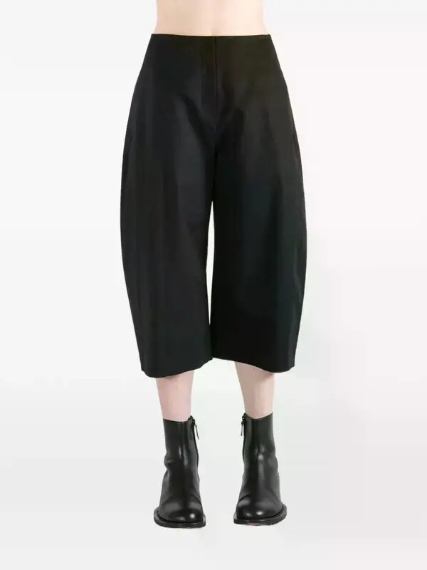 AMOMENTO Cropped Wide-leg Trousers