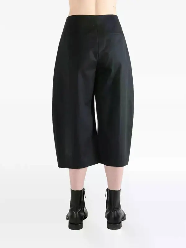 AMOMENTO Cropped Wide-leg Trousers