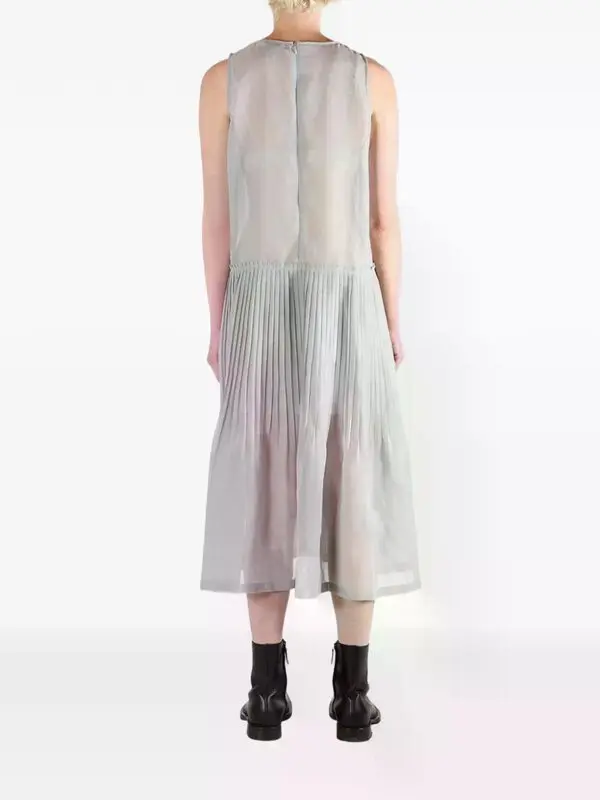 Buy AMOMENTO Sheer Pleated Dress - Grey At 5% Off | Editorialist