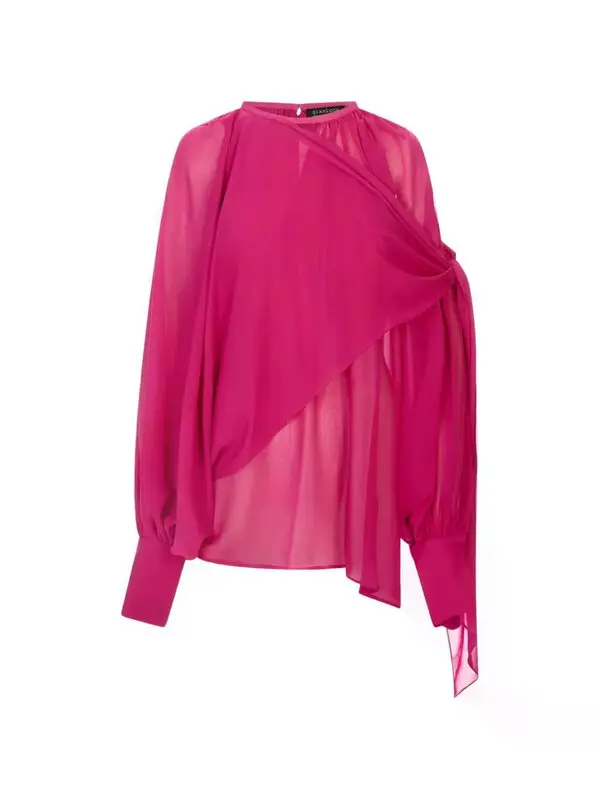 GIANLUCA CAPANNOLO Draped Knot-detail Blouse - Pink