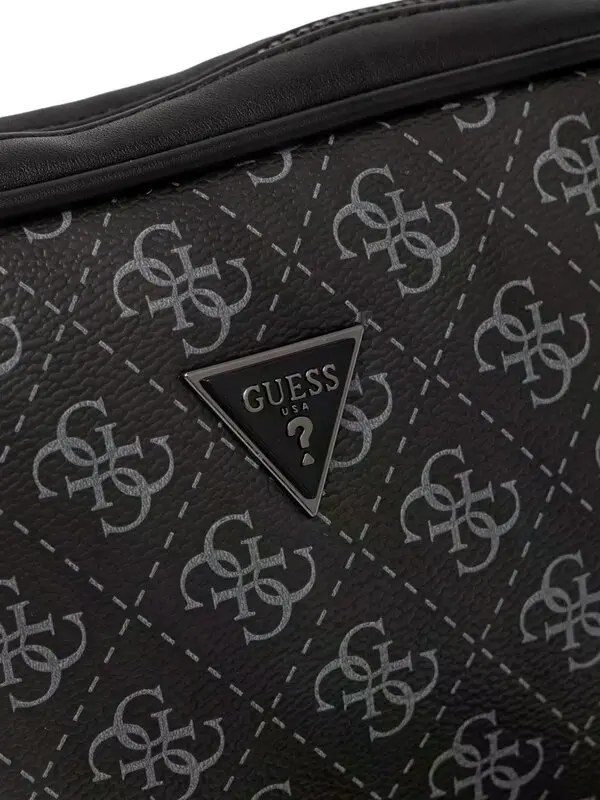 Guess Monogram-print Quilted Messenger Bag