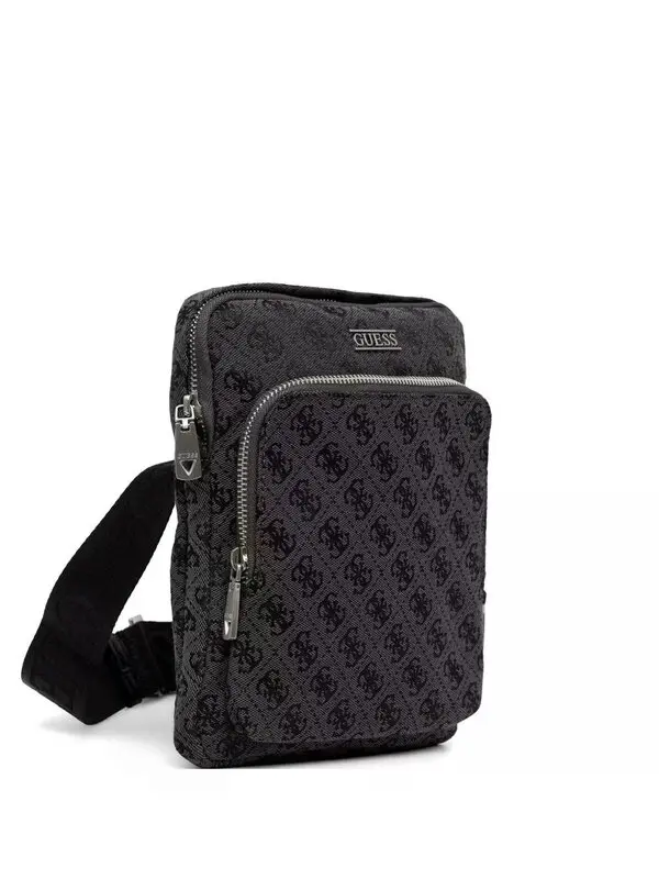 Guess Boston 4g Monogram-pattern Logo Messenger Bag - Grey