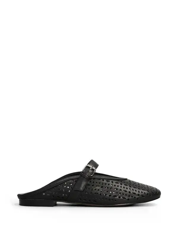 BIBI LOU Maia Perforated Buckle-strap Mules - Black