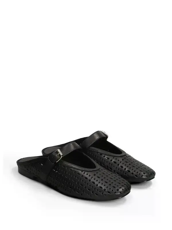 BIBI LOU Maia Perforated Buckle-strap Mules - Black