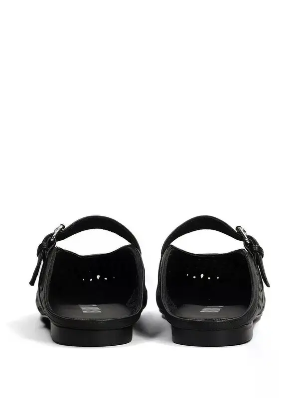 BIBI LOU Maia Perforated Buckle-strap Mules - Black