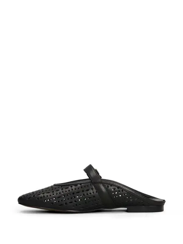 BIBI LOU Maia Perforated Buckle-strap Mules - Black