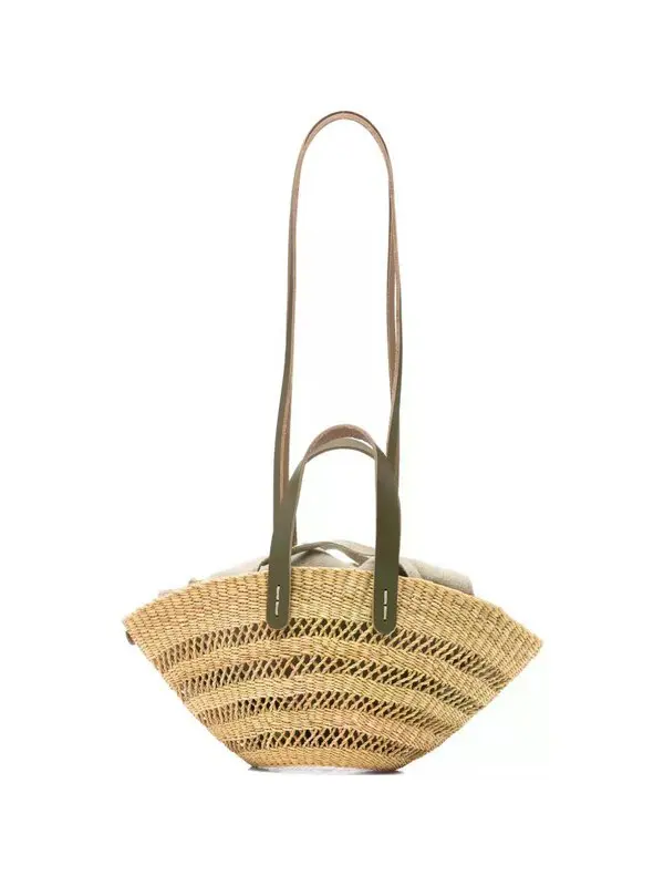 Muuñ Mini Chantelle Woven Straw Tote Bag - Neutrals