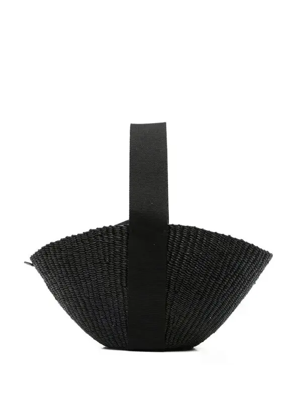 Muuñ Nona Woven Straw Tote Bag - Black