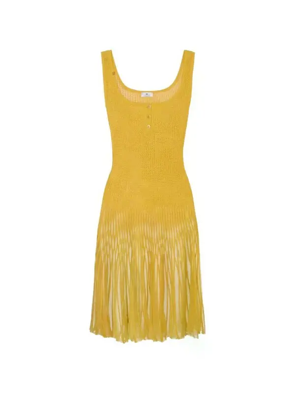 Elisabetta Franchi Button Plissé Dress