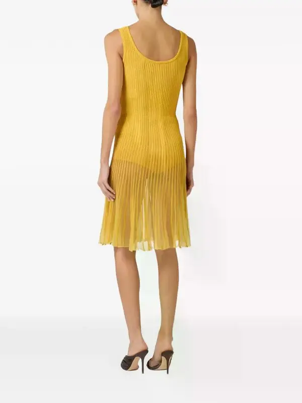 Elisabetta Franchi Button Plissé Dress