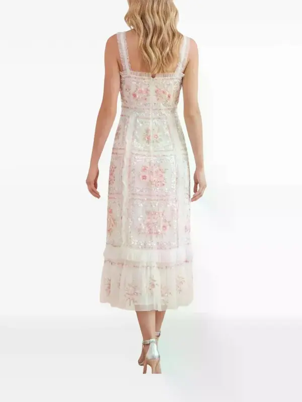 NEEDLE & THREAD Blossom Bib Sequin-embellished Midi Dress