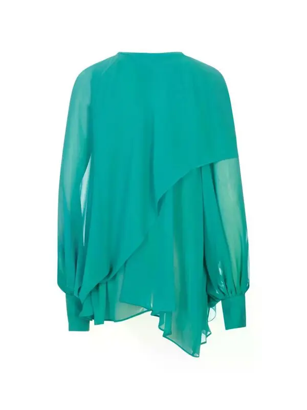 GIANLUCA CAPANNOLO Knotted Long-sleeve Blouse - Green