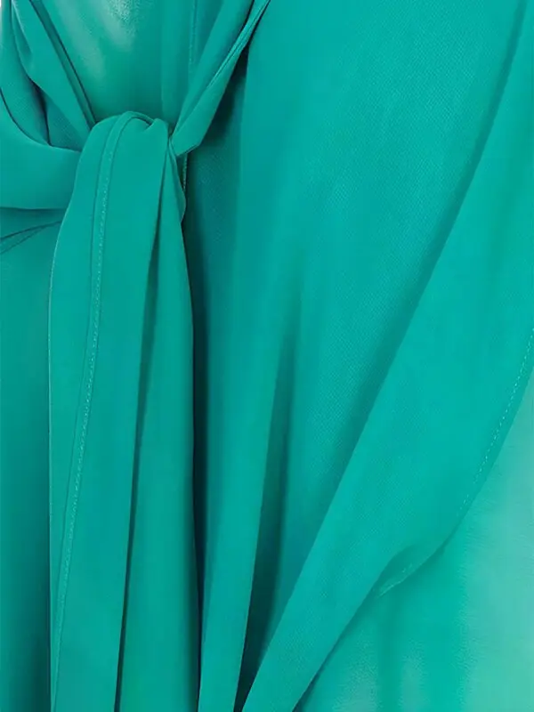 GIANLUCA CAPANNOLO Knotted Long-sleeve Blouse - Green