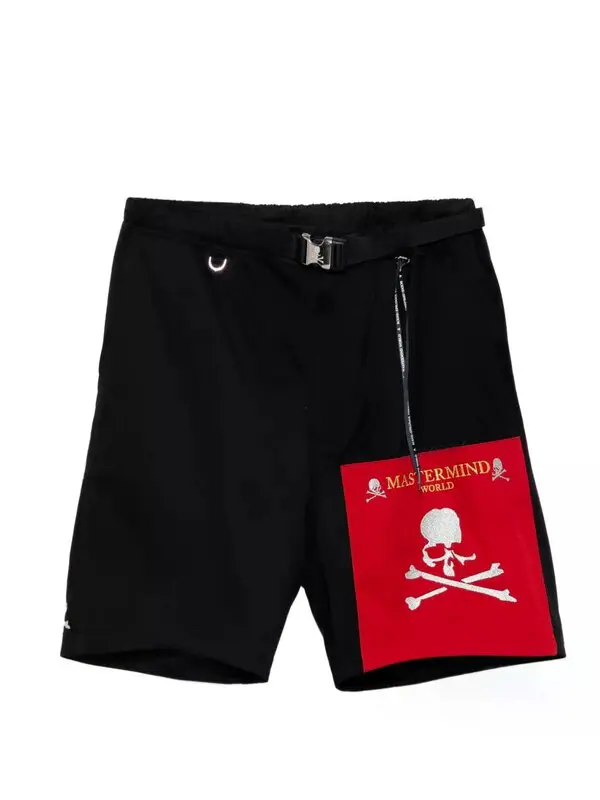 MASTERMIND WORLD Skull-embroidered Shorts - Black