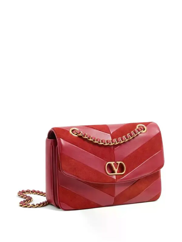 Valentino Garavani Djuna Medium Suede And Nappa Chevron Bag