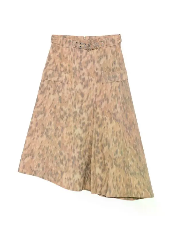 GANNI Leopard-print Belted Skirt