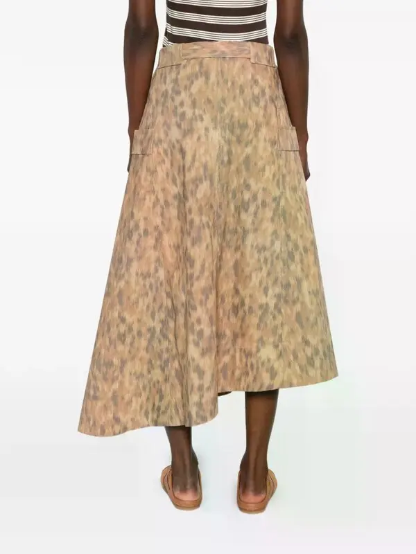 GANNI Leopard-print Belted Skirt