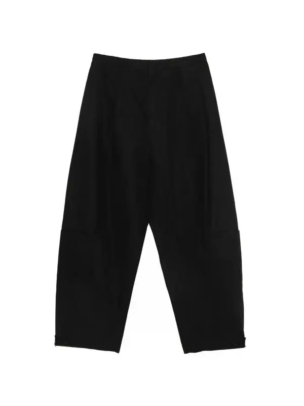 AMOMENTO Pleated Cargo Trousers - Black