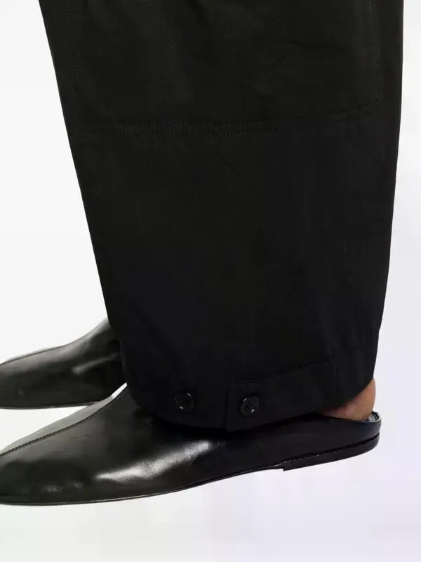 AMOMENTO Pleated Cargo Trousers - Black