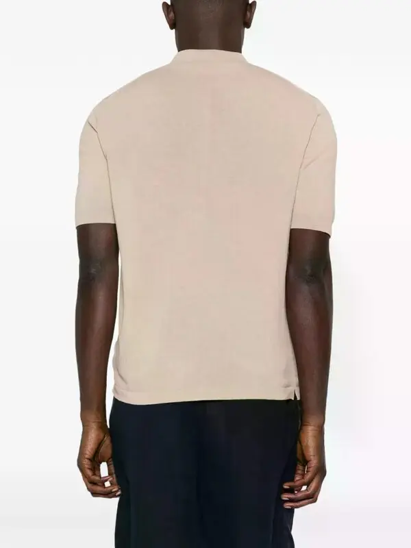 Eleventy Knitted Polo Shirt - Brown