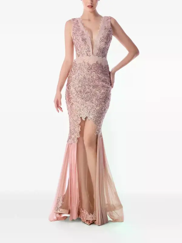 IMROSKA Sequin-embellished Lace Dress