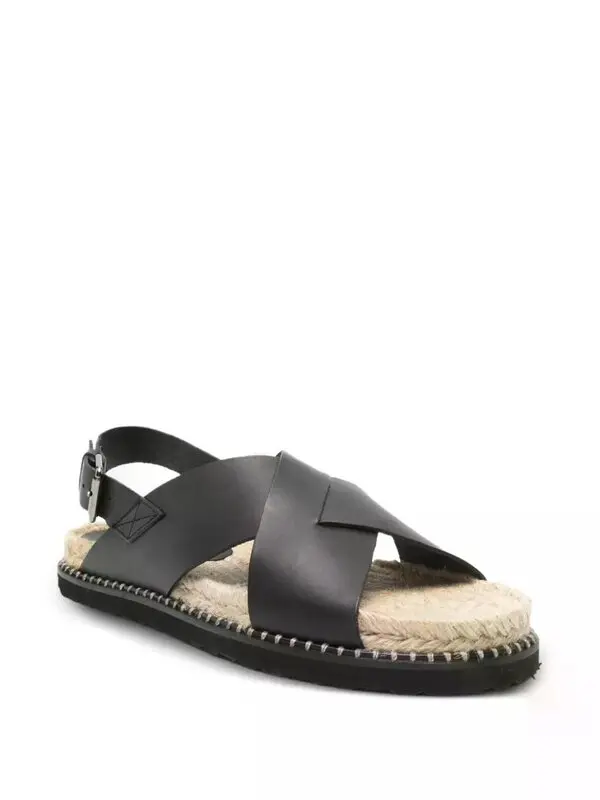 CastaÑer Tiago Crossover-strap Slingback Sandals - Black