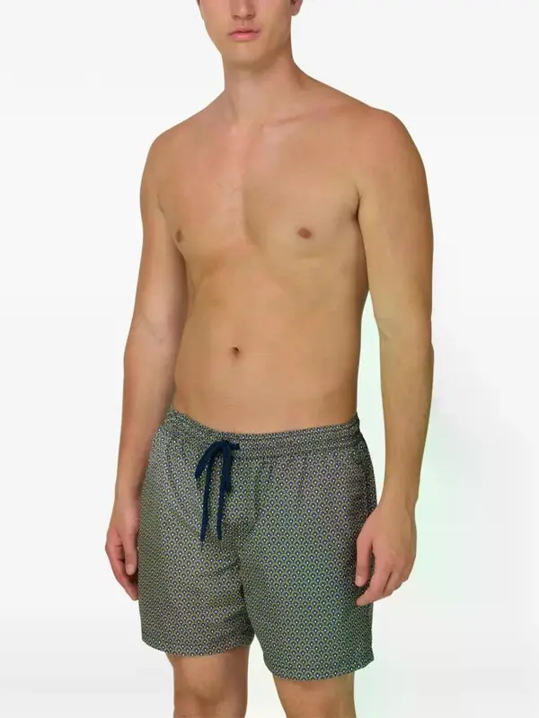 Boggi Milano Geometric-print Swim Shorts