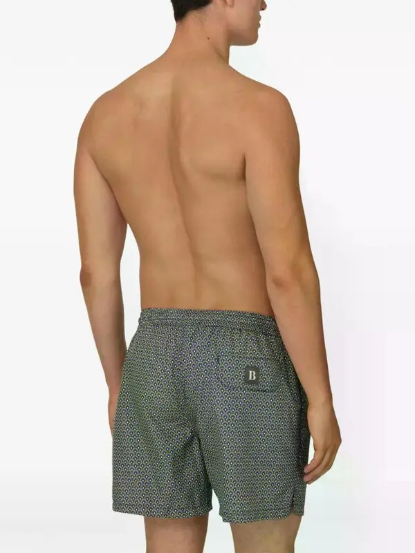 Boggi Milano Geometric-print Swim Shorts