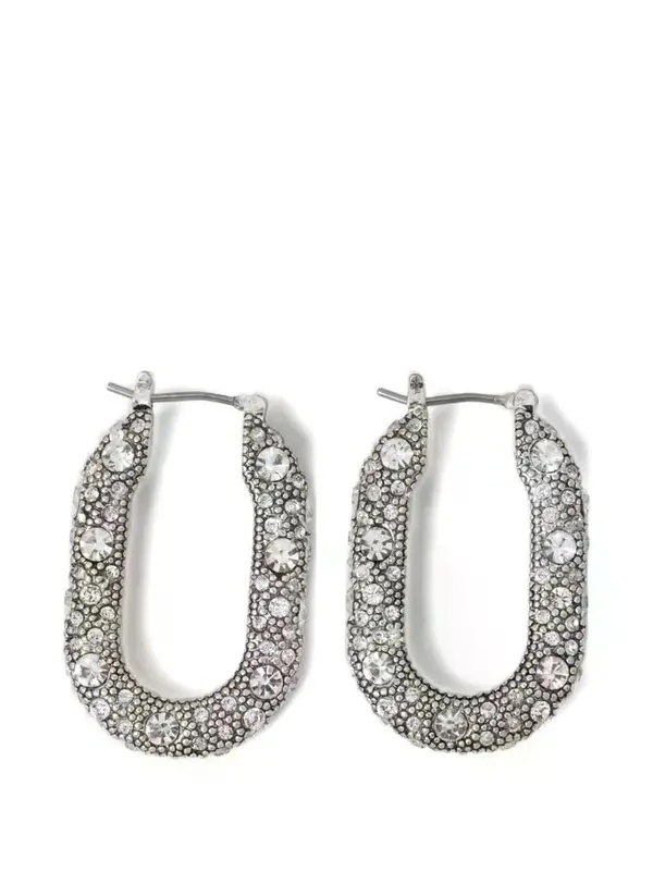ALLSAINTS Crystal-embellished Hoop Earrings - Silver