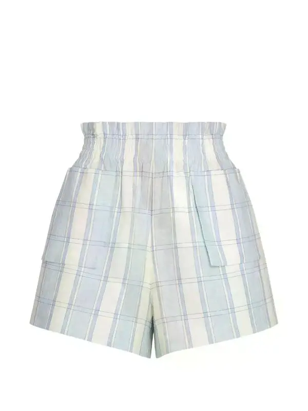 HEVRON Mira Plaid Drawstring Shorts