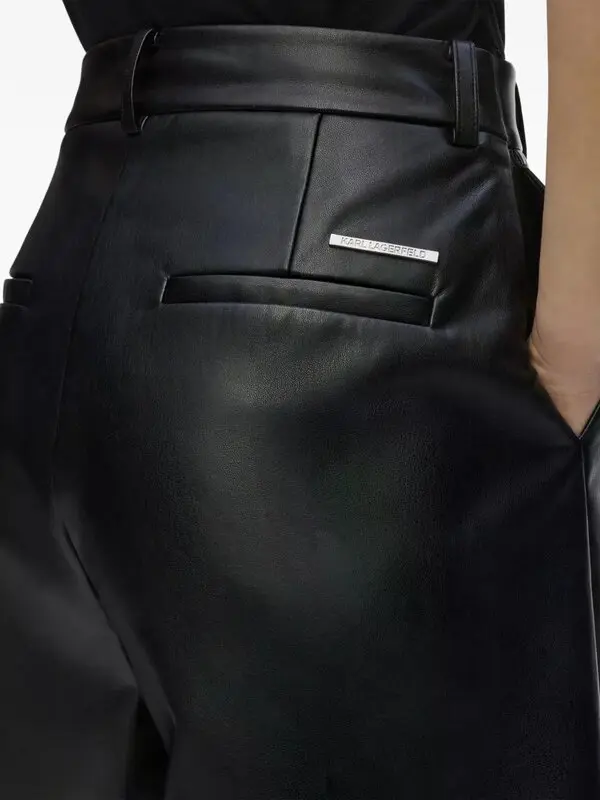 Karl Lagerfeld Faux-leather Barrel Trousers