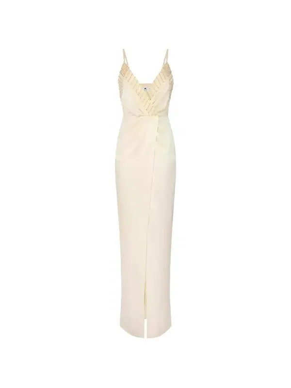 Elisabetta Franchi Bead-embellished Maxi Dress - Neutrals