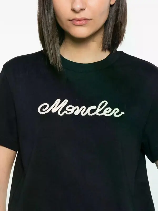 Moncler Logo-embroidered T-shirt - Blue
