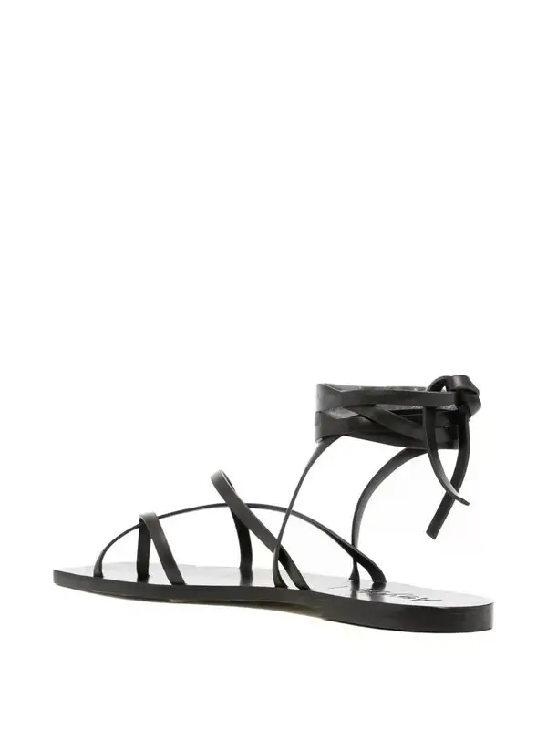 AeydĒ Norah Strappy Leather Sandals - Black