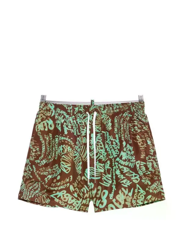 Dsquared2 Printed Swim Shorts - Brown