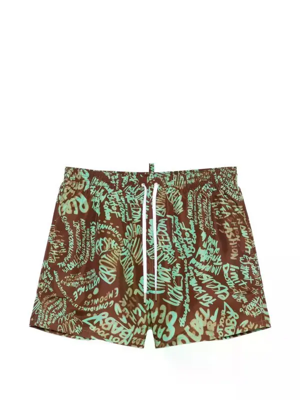 Dsquared2 Printed Swim Shorts - Brown