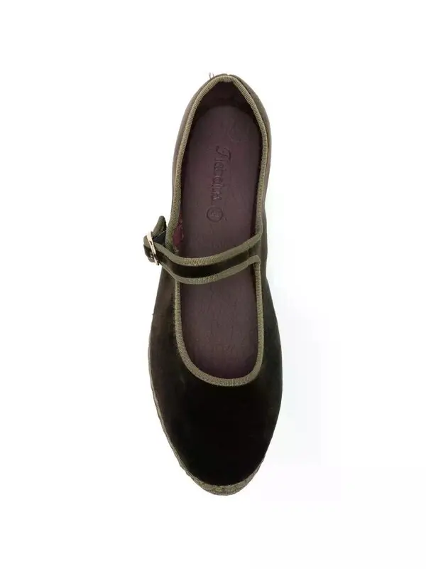 FLABELUS Ulla Velvet Ballet Flats - Brown