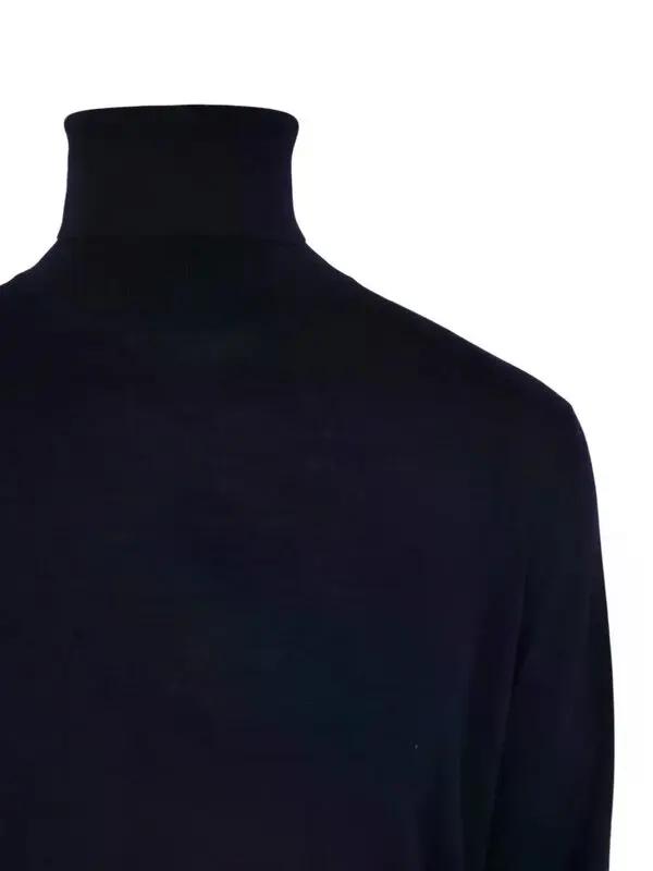 Luciano Barbera Roll-neck Wool Sweater - Blue